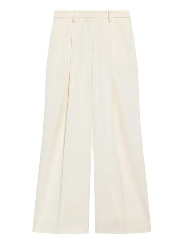Theory Admiral Crepe Pleated Wide-leg Trousers - White