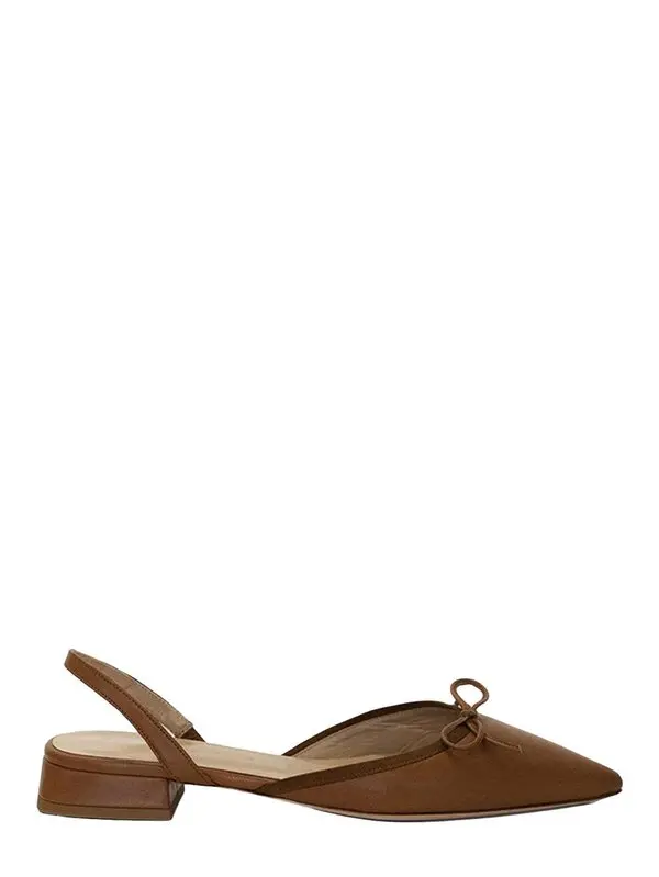 JUWELINA PARIS Yona Leather Slingbacks - Brown