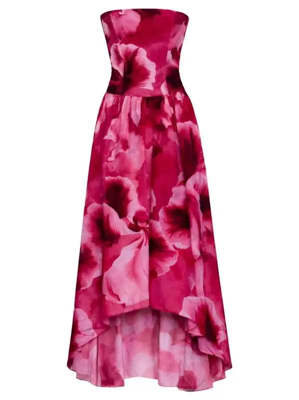 Azeeza Nayara Floral Crepe De Chine Corset Midi Dress - Pink