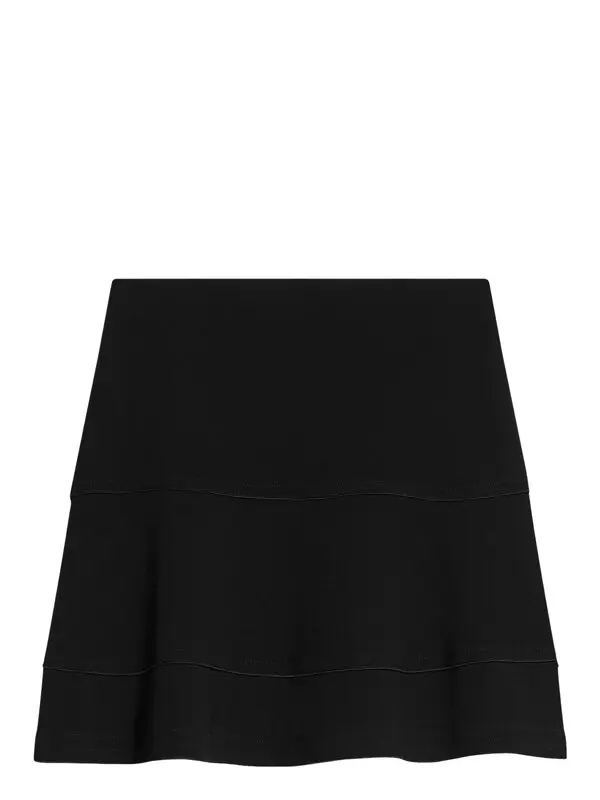 Theory Admiral Crepe Seamed A-line Mini Skirt - Black