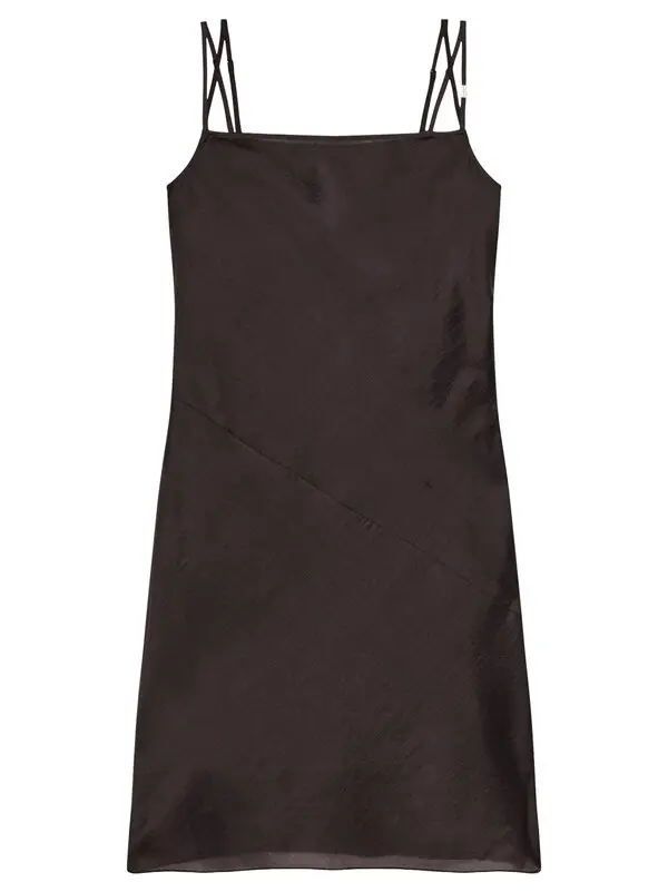 Helmut Lang Airy Voile Mini Slip Dress - Brown