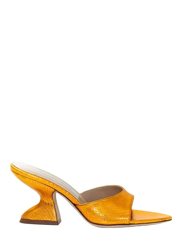 JUWELINA PARIS Kira Snake-embossed Sandals - Orange