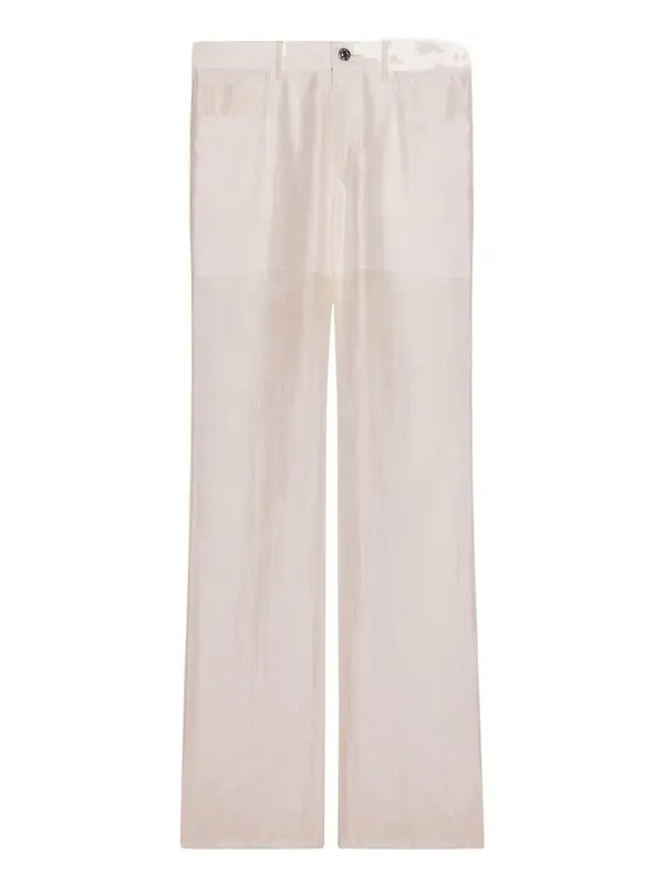 Helmut Lang Sheer Voile Bootcut Trousers - White