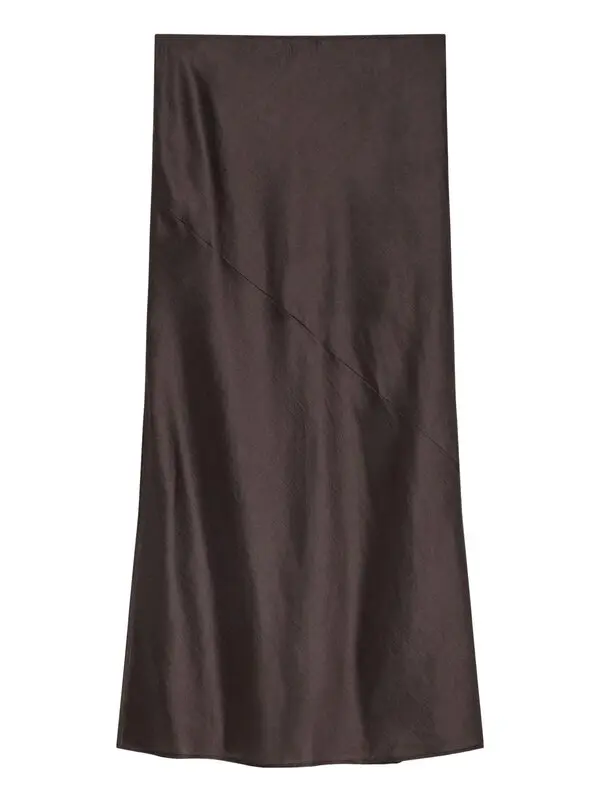 Helmut Lang Sheer Airy Voile Layered Maxi Skirt - Brown