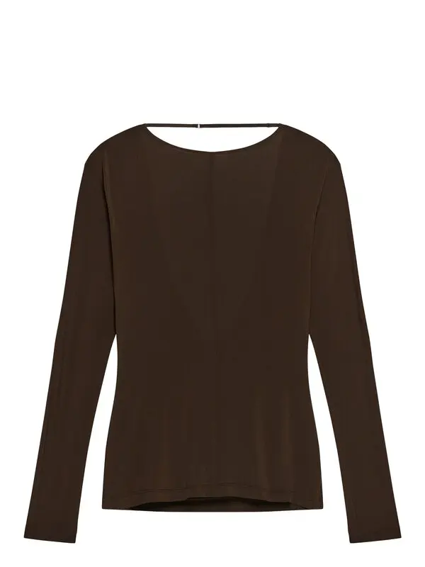 Helmut Lang Draped Cowl Back Jersey Top - Brown