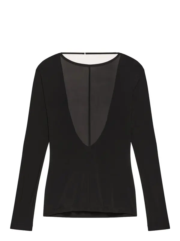 Helmut Lang Draped Cowl Back Jersey Top - Black