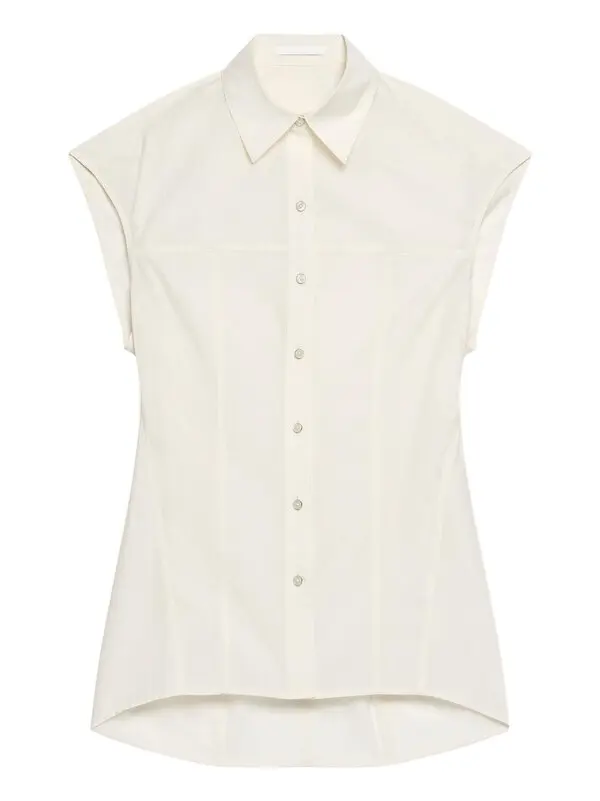 Helmut Lang Organic Cotton Sleeveless Work Shirt - White