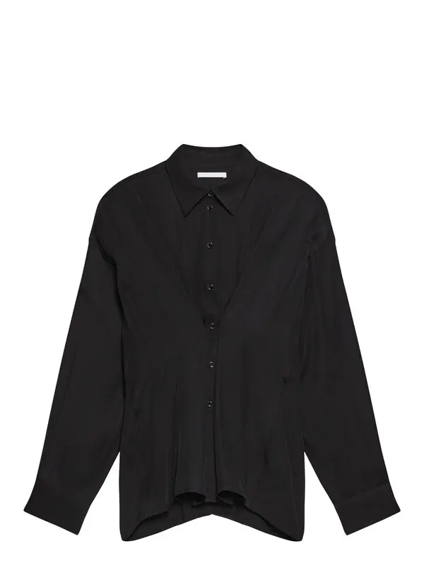 Helmut Lang Lightweight Twill Cinched Shirt - Black