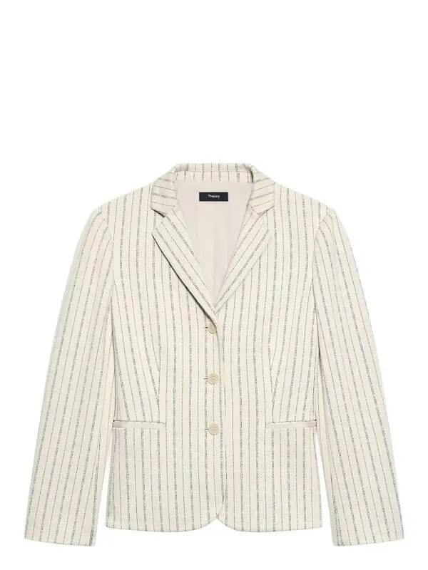 Theory Striped Single-breasted Blazer - White