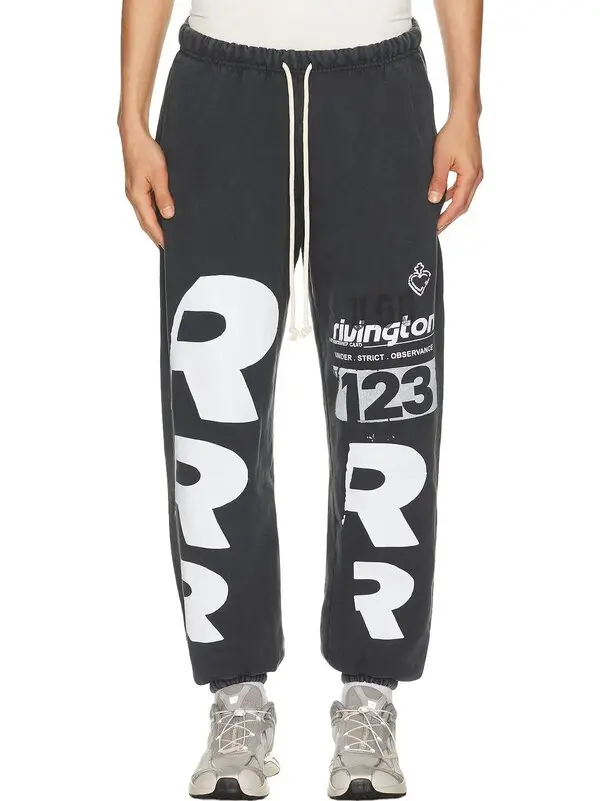 RRR123 Membership Uso Enemy Sweatpants - Black