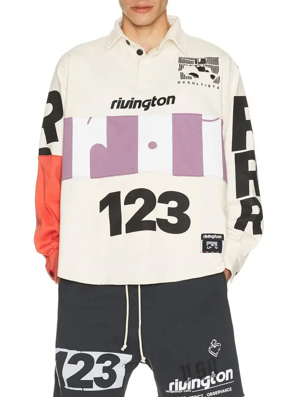 RRR123 Apocrypha Rugby Top - White