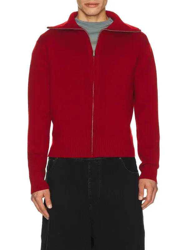 ENTIRE STUDIOS Knit Zip-up Jacket - Cherry