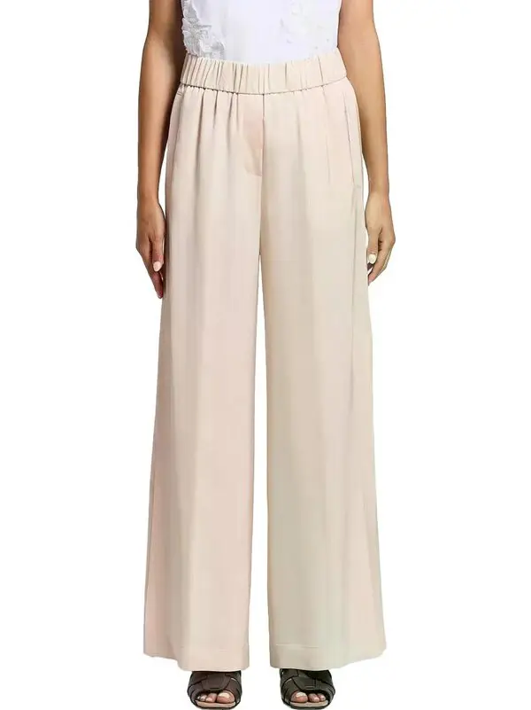 Peserico Wide-leg Trousers With Side Slits - Neutrals