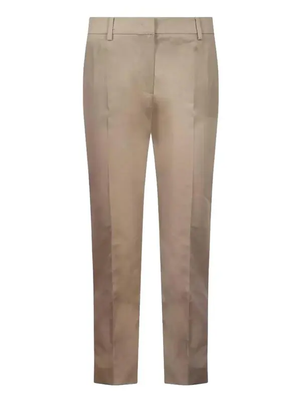 Max Mara Slim-fit Cotton-gabardine Trousers - Neutrals