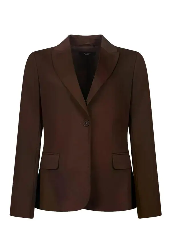 Max Mara Collared Single-breasted Jacket - Brown