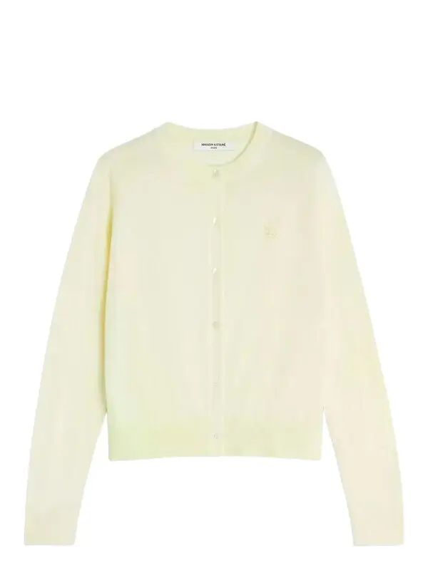 Maison Kitsuné Button Embroidered Cardigan - Yellow