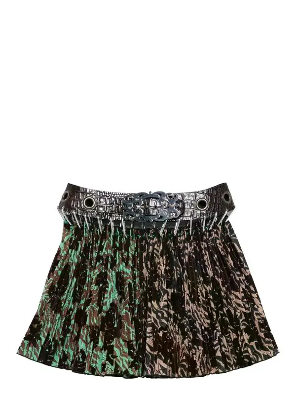 CHOPOVA LOWENA Wilson Pleated Mini Skirt - Brown