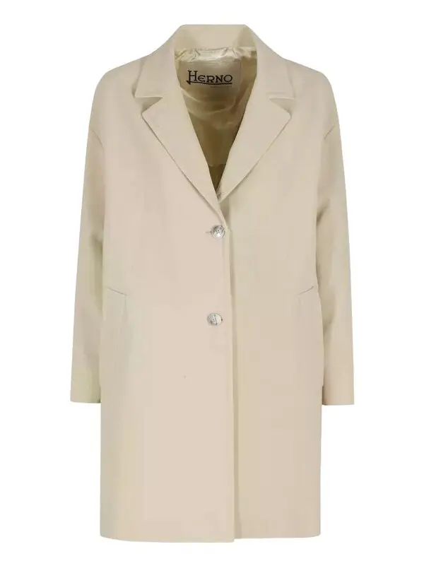 Herno Button-front Coat - Neutrals