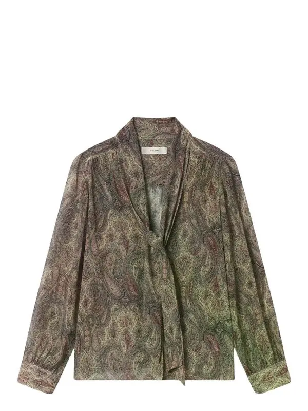 FRAME Paisley Silk Blouse - Neutrals