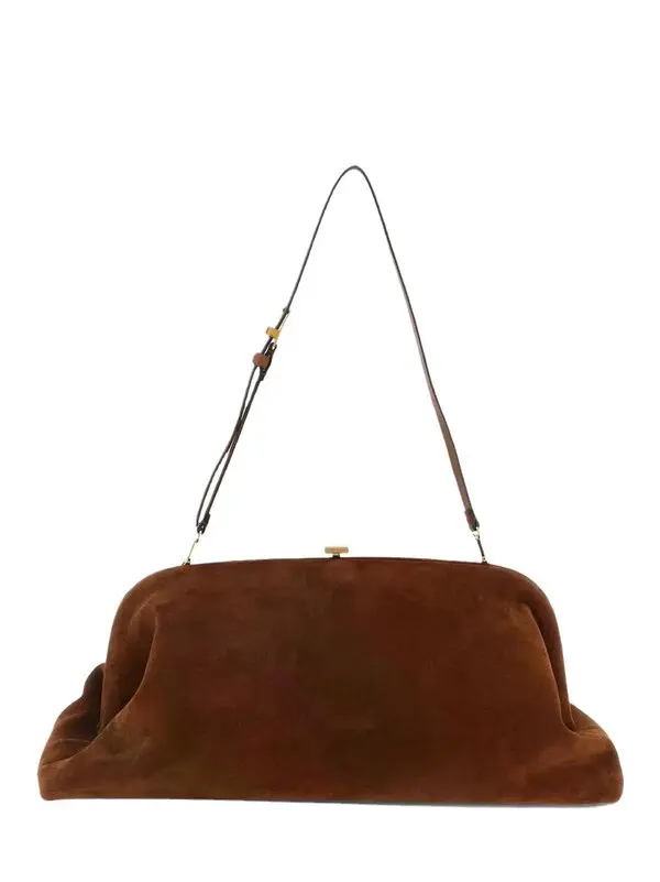 Alberta Ferretti Suede Pressure Closure Clutch - Brown