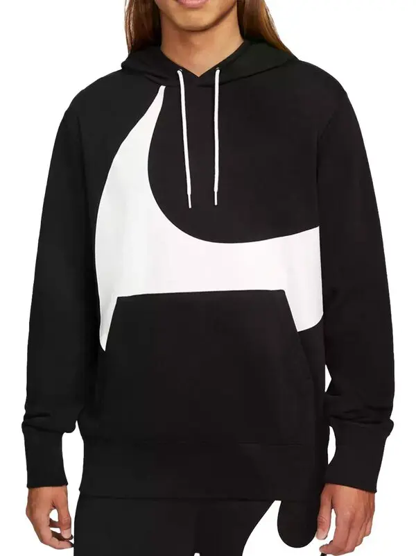 Nike Sportswear Swoosh Semi-brushed Back Hoodie - Black
