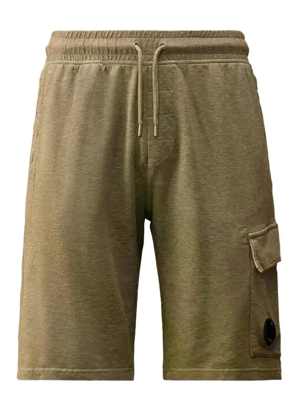 C.P. COMPANY Light Fleece Cargo Sweatshorts With Lens Detail - Grey