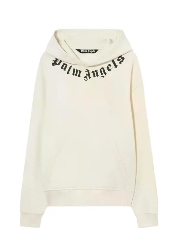 Palm Angels Neck-logo Hoodie - Neutrals