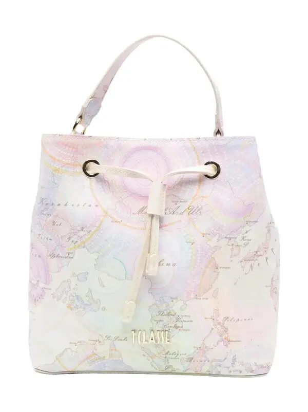 ALVIERO MARTINI 1° CLASSE Map-print Bucket Bag - Pink