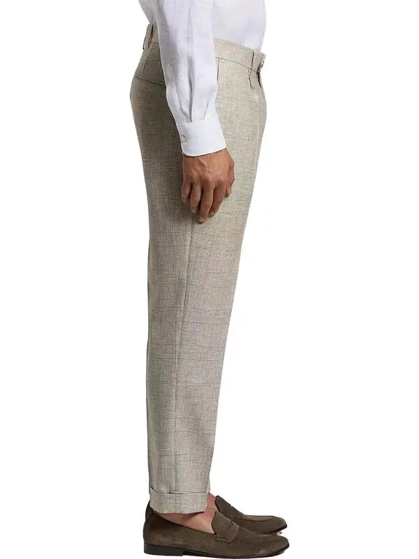 Peserico Checked Pleated Trousers - Neutrals