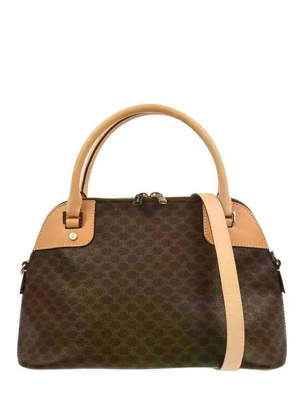 Celine 2007 Macadam Dome Tote Bag - Brown