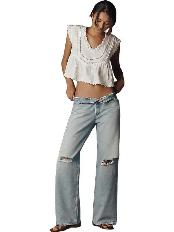 Ag Billie High-rise Relaxed Wide-leg Jeans - Soft Focus Destructed