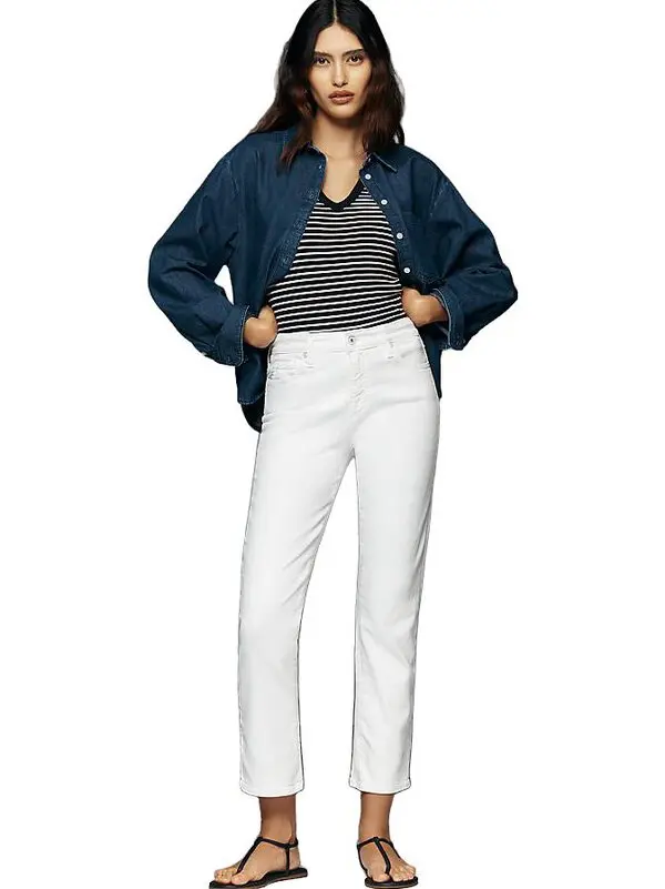Ag Mari Crop High-rise Straight-leg Jeans - Gallery White