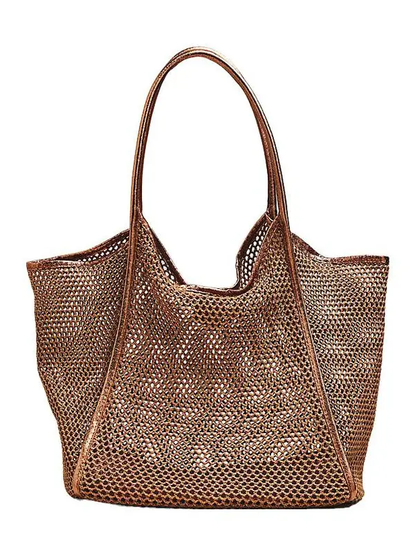 SHIRALEAH Sandra Metallic Mesh Tote Bag - Bronze