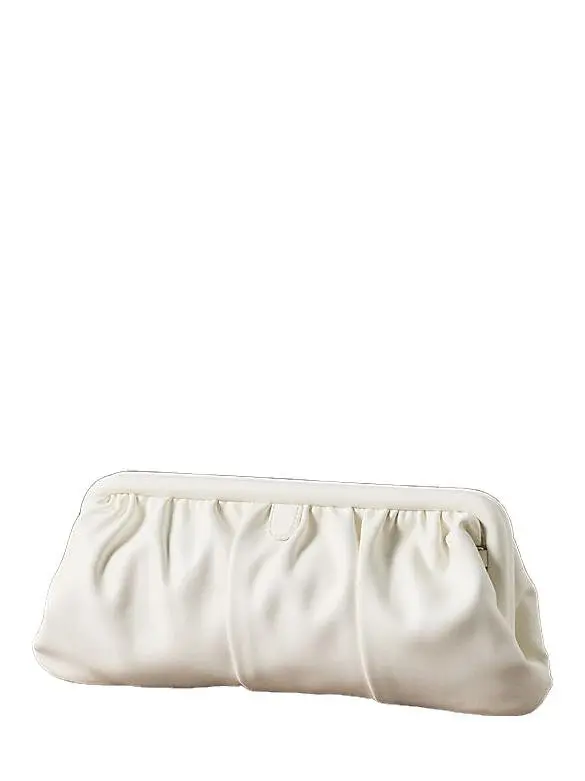OLGA BERG Catherine Gathered Clutch - White