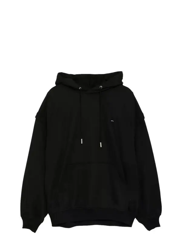 SONGZIO Graphic-embroidered Long-sleeve Hoodie - Black