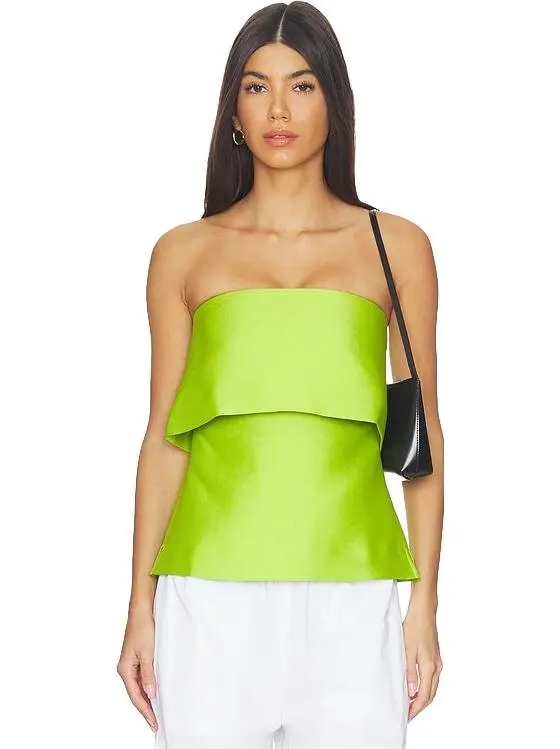 ALIGNE Felix Satin Strapless Top - Green