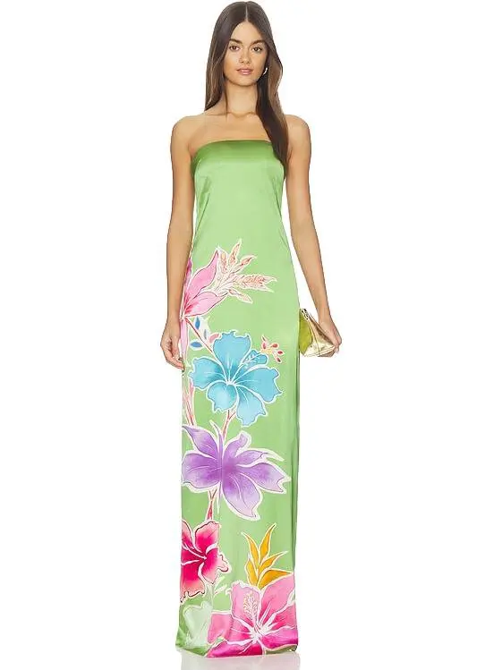 Retrofete Vivi Strapless Maxi Dress - Green