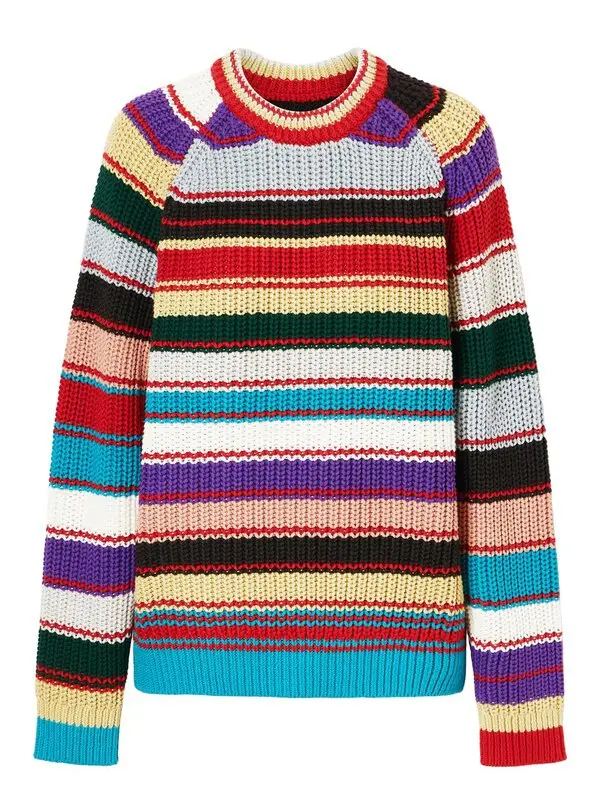 Aimé Leon Dore Striped Crewneck Cotton-knitted Sweater - Multi