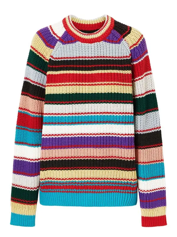Aimé Leon Dore Striped Crewneck Cotton-knitted Sweater - Multi