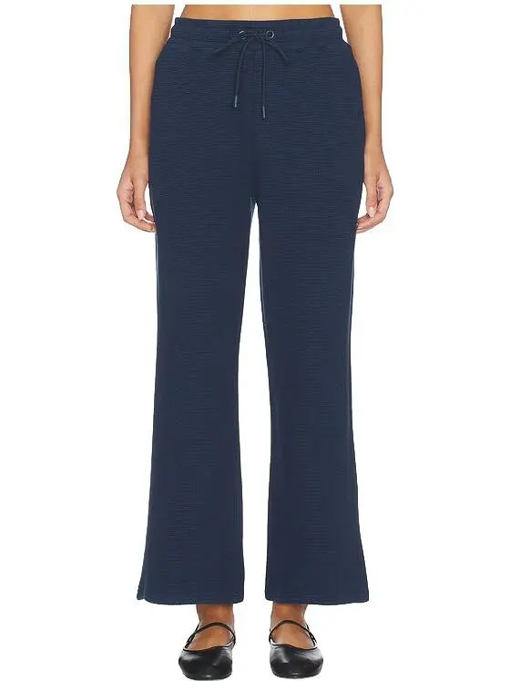 NEGATIVE UNDERWEAR Waffle Knit Cropped Track Pant - Navy