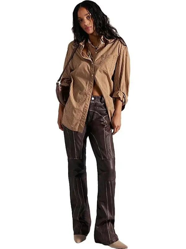 DEADWOOD Peninsula Leather Pants - Overdyed Brown