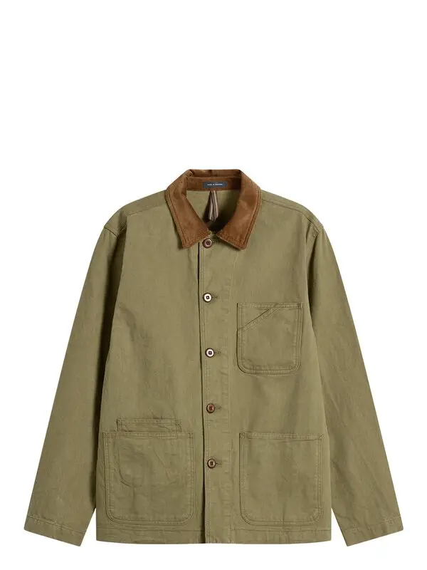 DRAKE'S Twill Fatigue Jacket - Khaki