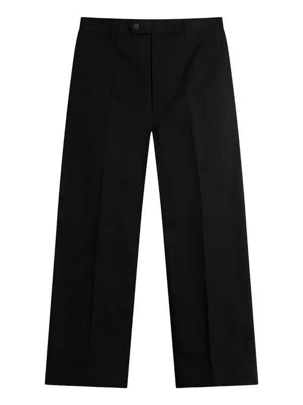 Comme Des Garçons Cotton Oxford Straight Trousers - Black