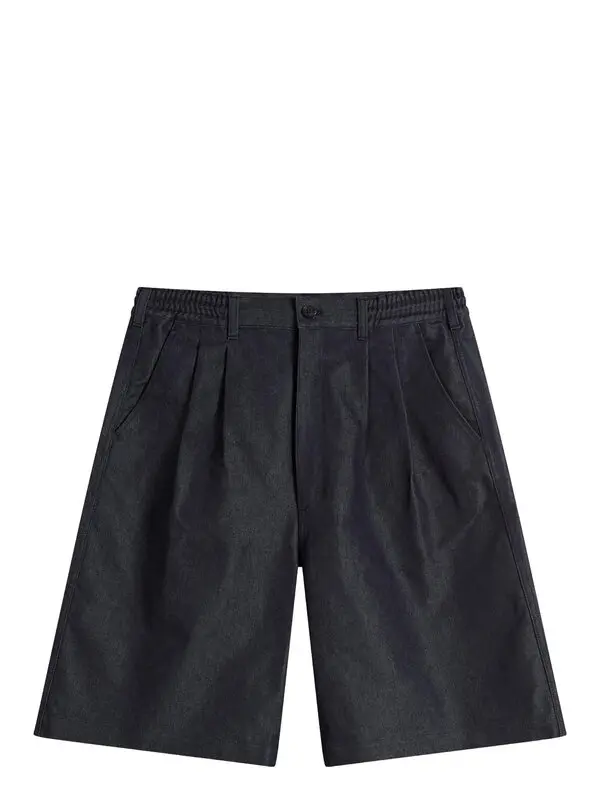 Comme Des Garçons Wide Leg Denim Shorts - Navy White