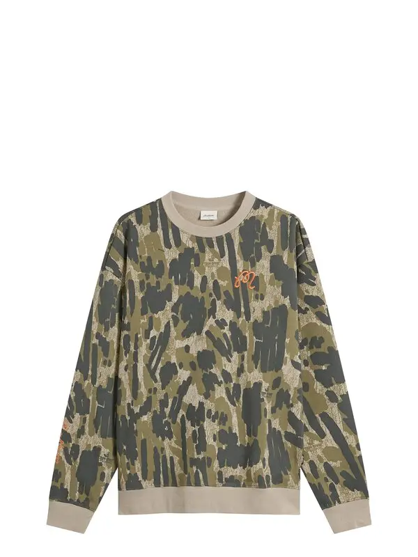 MALBON Range Tour Divot Camo Sweatshirt - Bark Camo