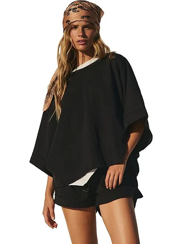 Free People Leandra Heavyweight Cotton Short Set - Black