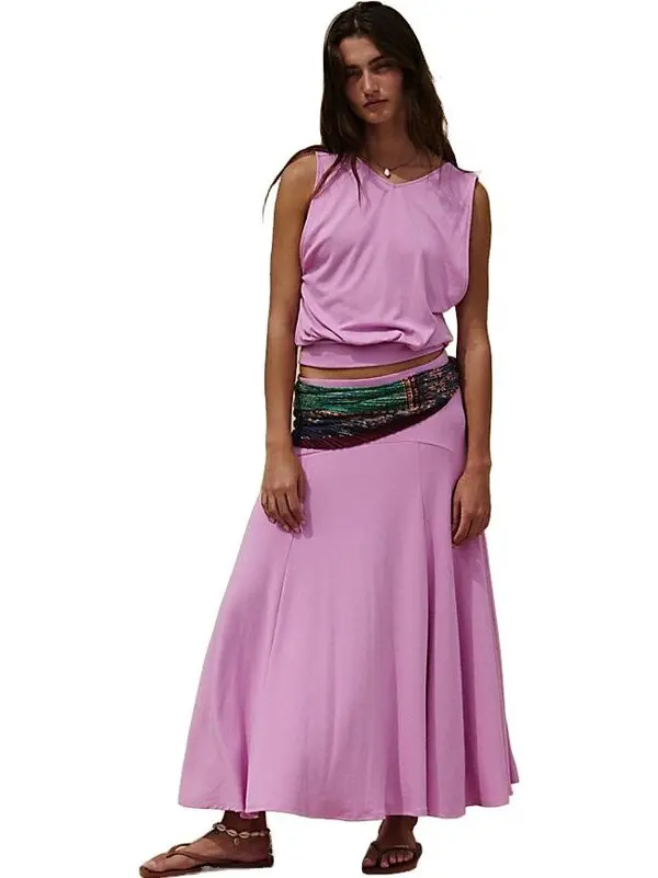 Free People Ribbed Bristol Skirt Set - Pastel Lavender