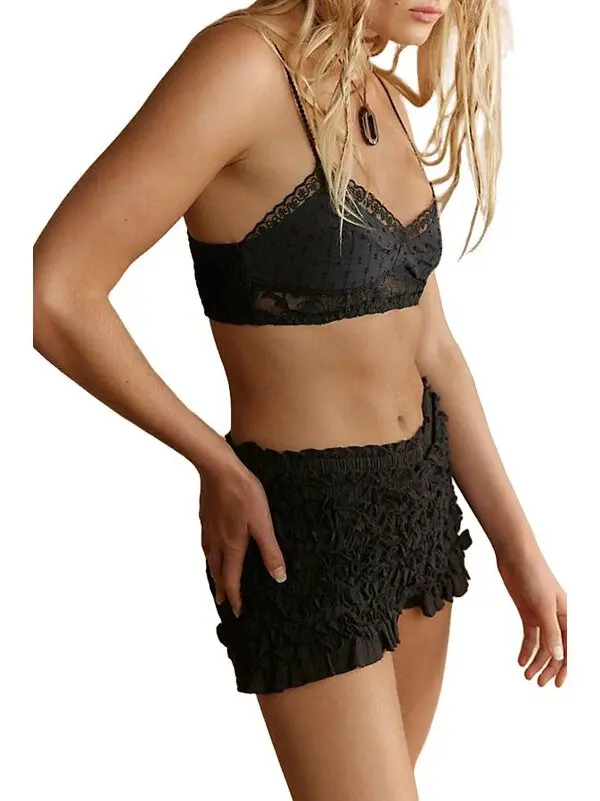 Free People Ruffled Bloomer Shorts - Anthracite