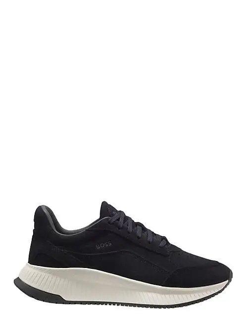 BOSS Suede Running Trainers - Dark Blue