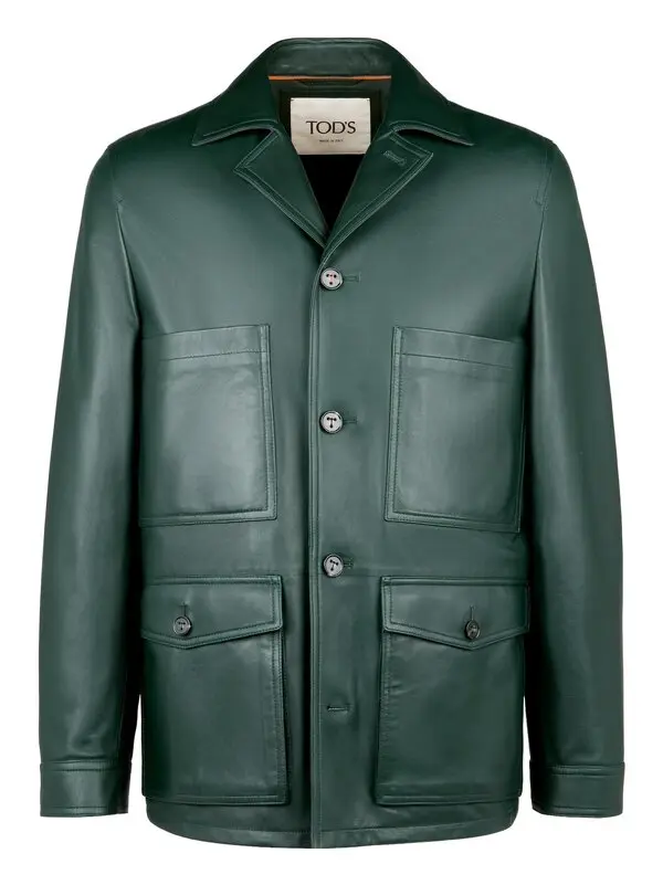 TOD'S Leather Safari Jacket - Green